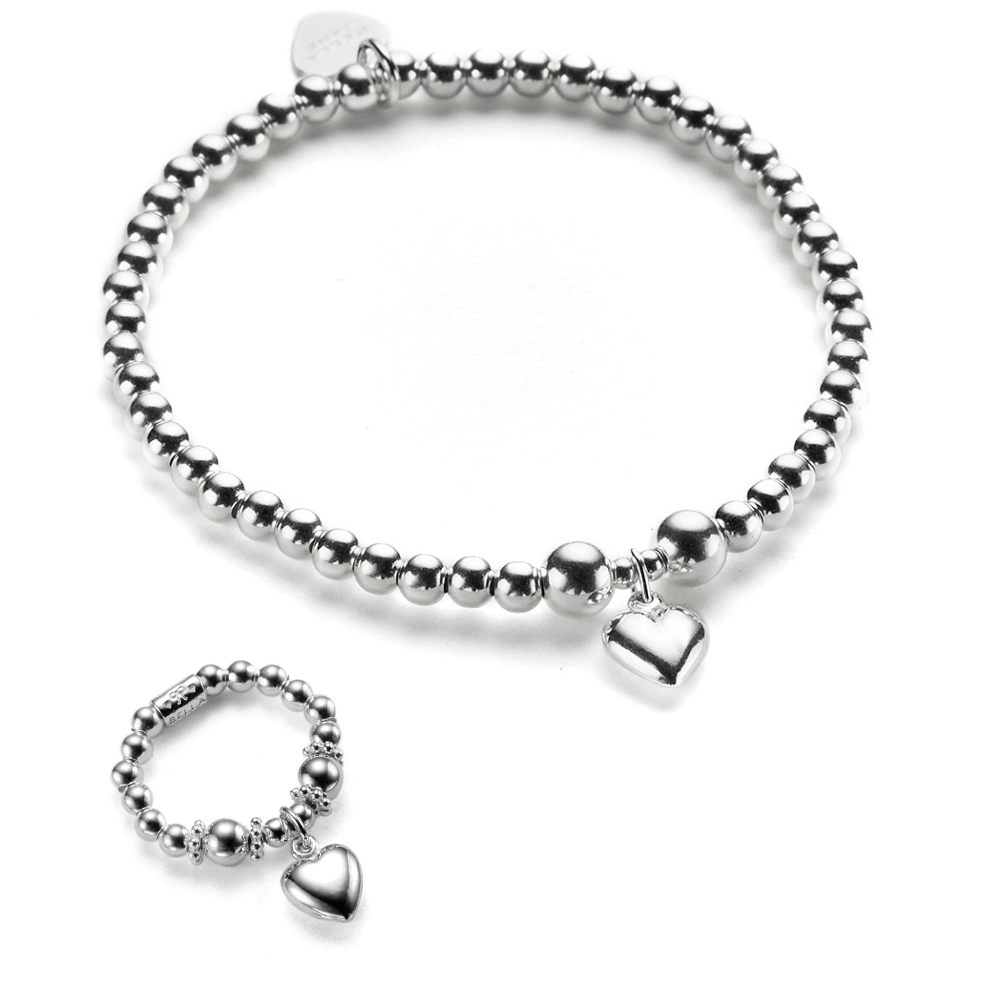 Small Heart Bracelet and Ring Set – Bella Jane Jewellery